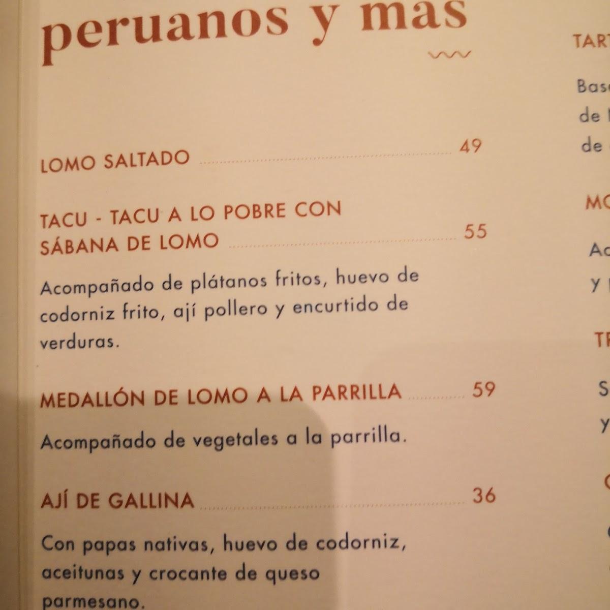 Carta del restaurante Pescados Capitales Miraflores, Lima, La Mar 1337