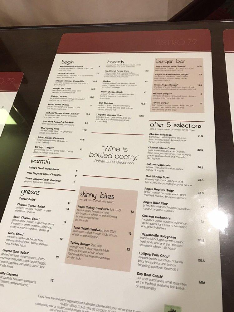 Menu at Bistro 79 pub & bar, Bloomington
