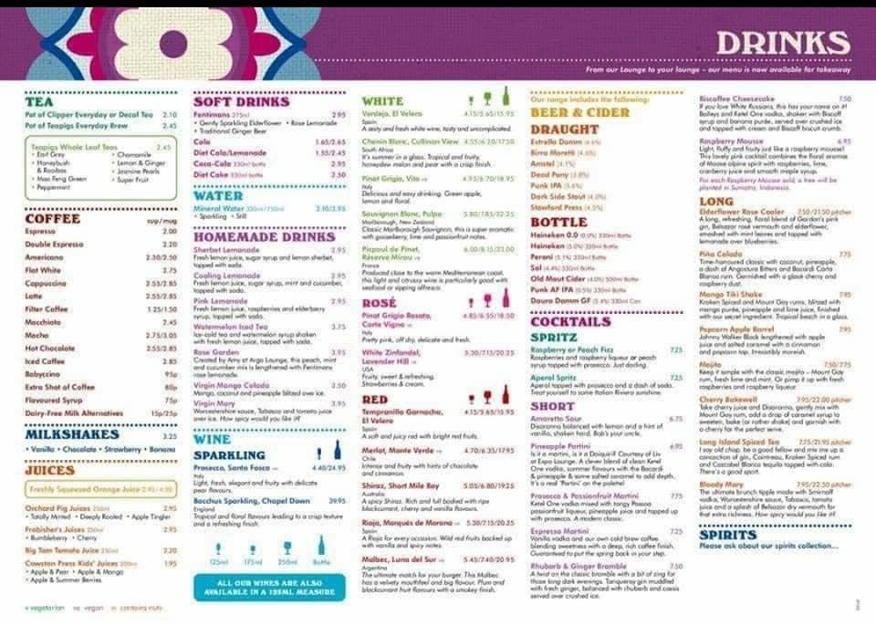 Menu at Nordico Lounge cafe, Ormskirk