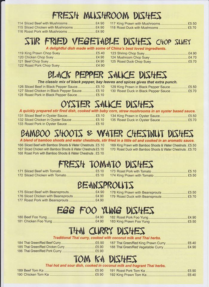 Menu at Mr Chans restaurant, Sutton-in-Ashfield, 176 Victoria Rd