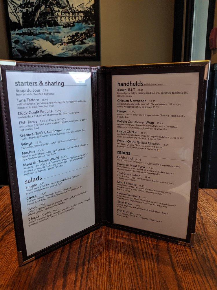 Menu at The Brig Pub, Ottawa, 23 York St