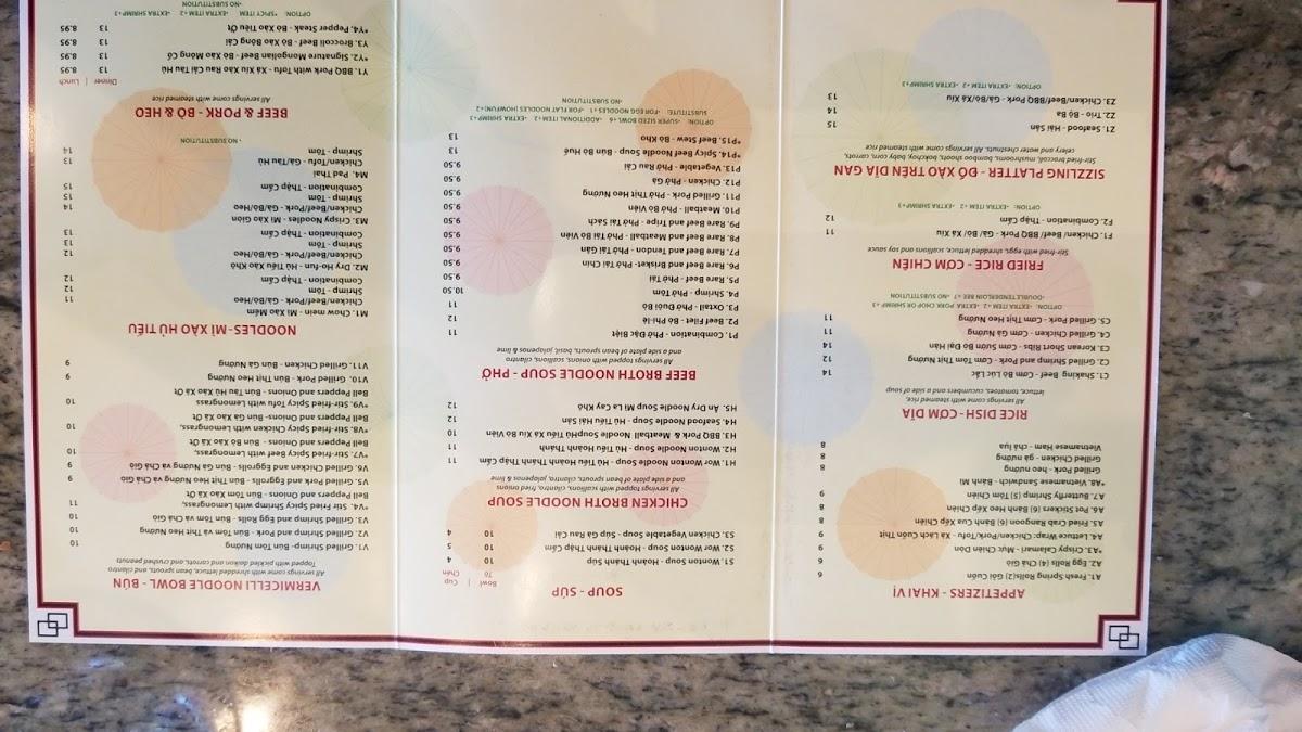 Carta del restaurante Lá Mint - Vietnamese Kitchen, Reno