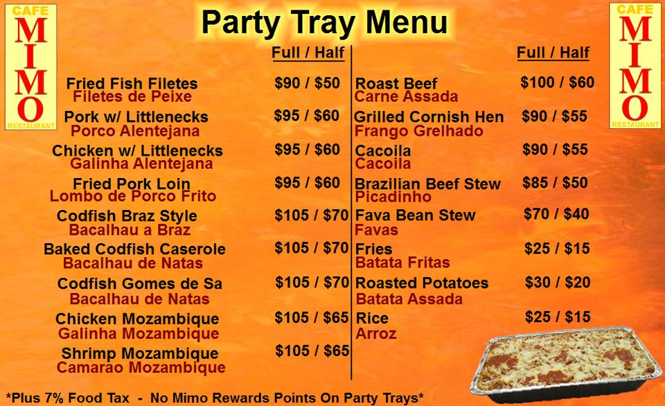 Menu at Mimo Restaurant, New Bedford