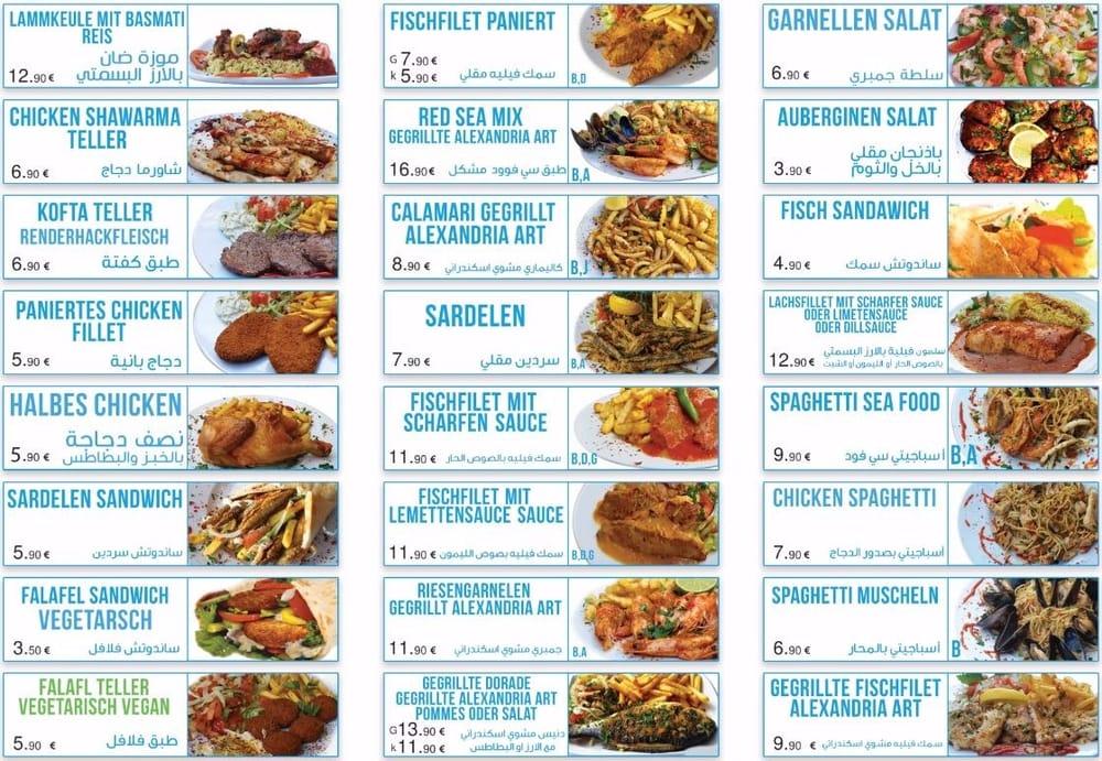 Menu at Red Sea Fish restaurant, Karlsruhe