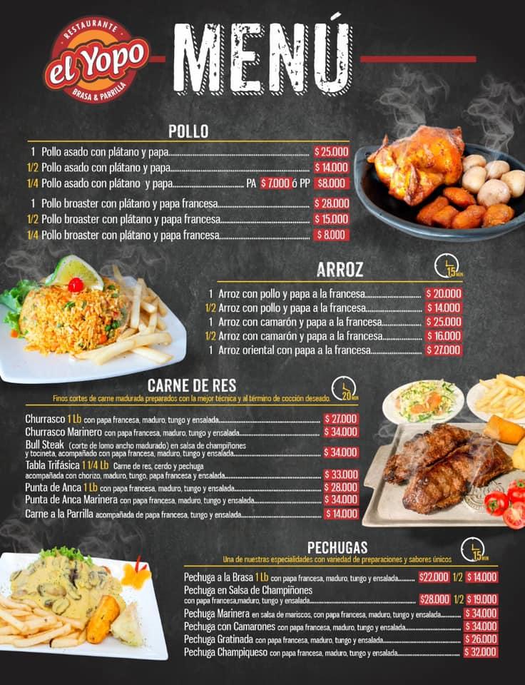 Carta de El Yopo Brasa Y Parrilla II, Yopal