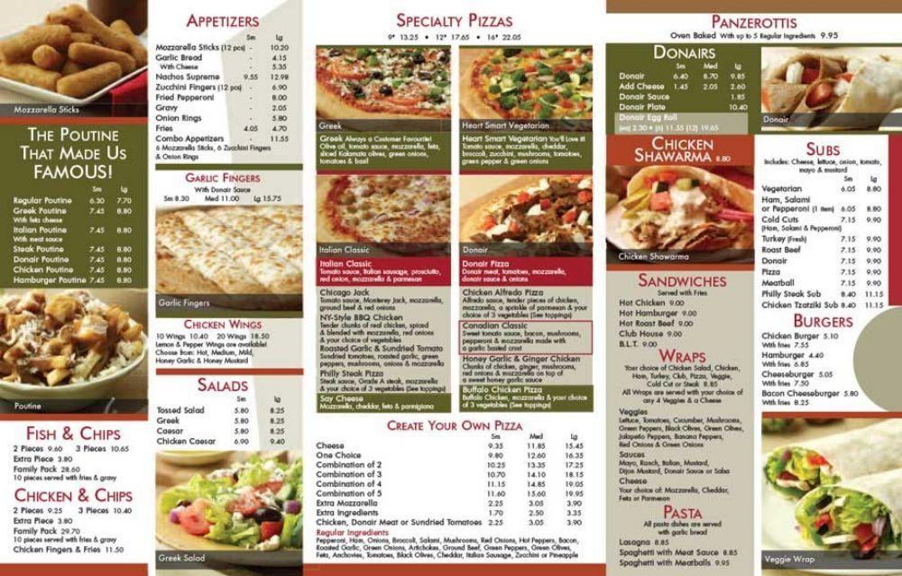Menu at Alexandra's Pizza Sydney pizzeria, Sydney, 228 Charlotte St