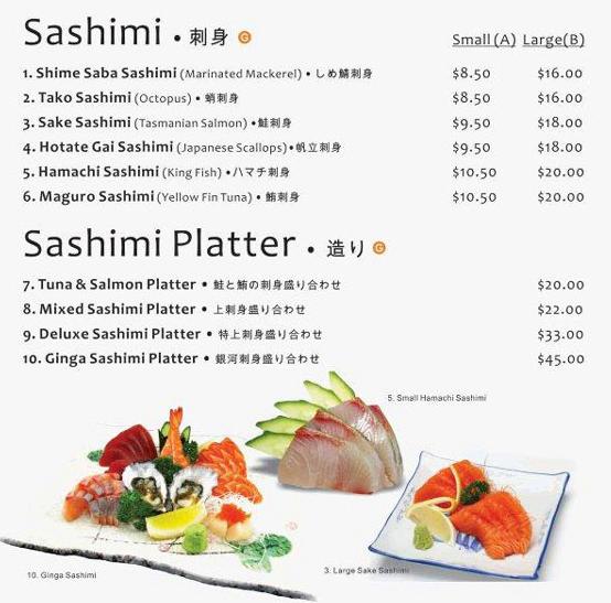Menu at Ginga - Fortitude Valley restaurant, Fortitude Valley