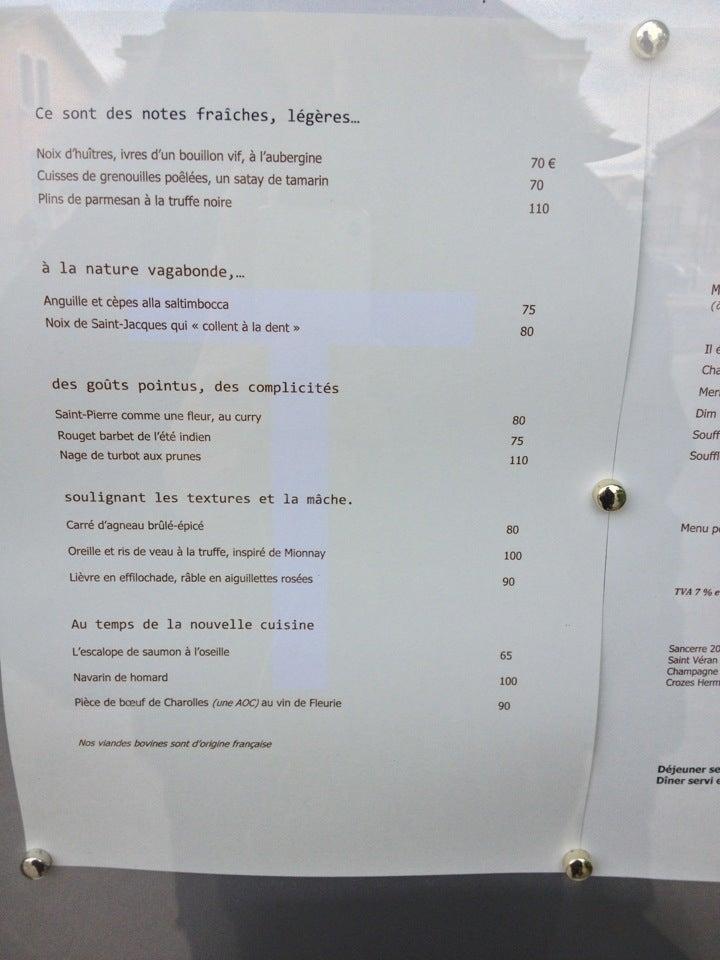 Menu au La Maison Troisgros restaurant, Roanne