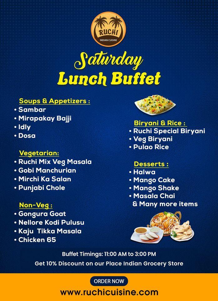 Menu at Ruchi Indian Cuisine restaurant, Overland Park