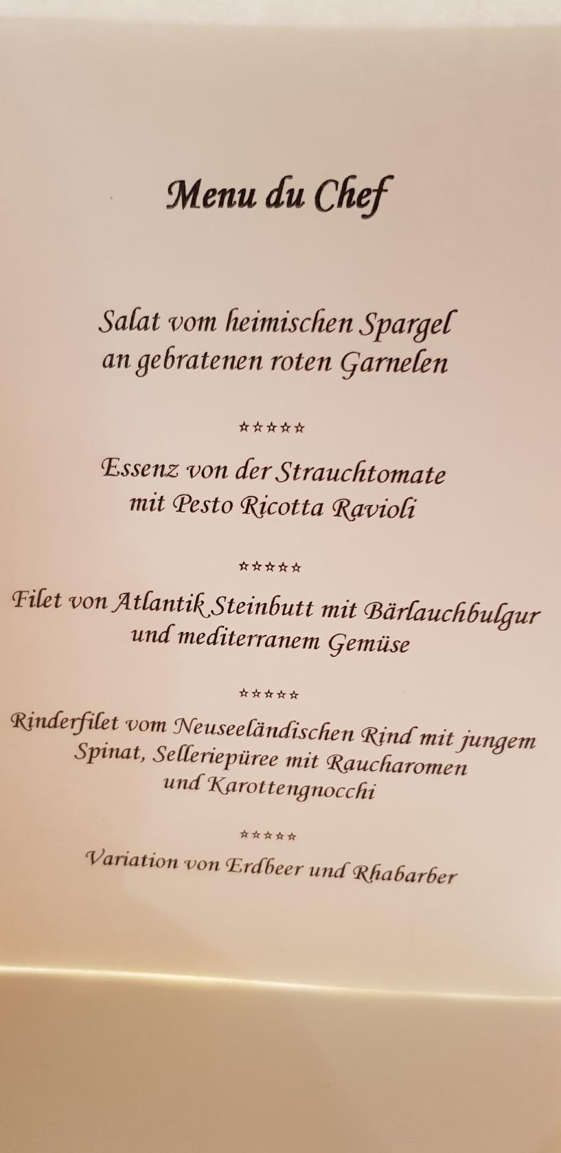 Speisekarte von Anastasia restaurant, Weimar