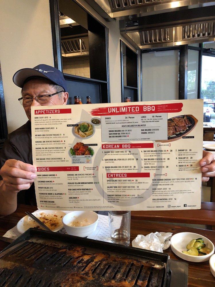 Menu at DAE GEE KOREAN BBQ, Aurora, S Havana St Unit 1