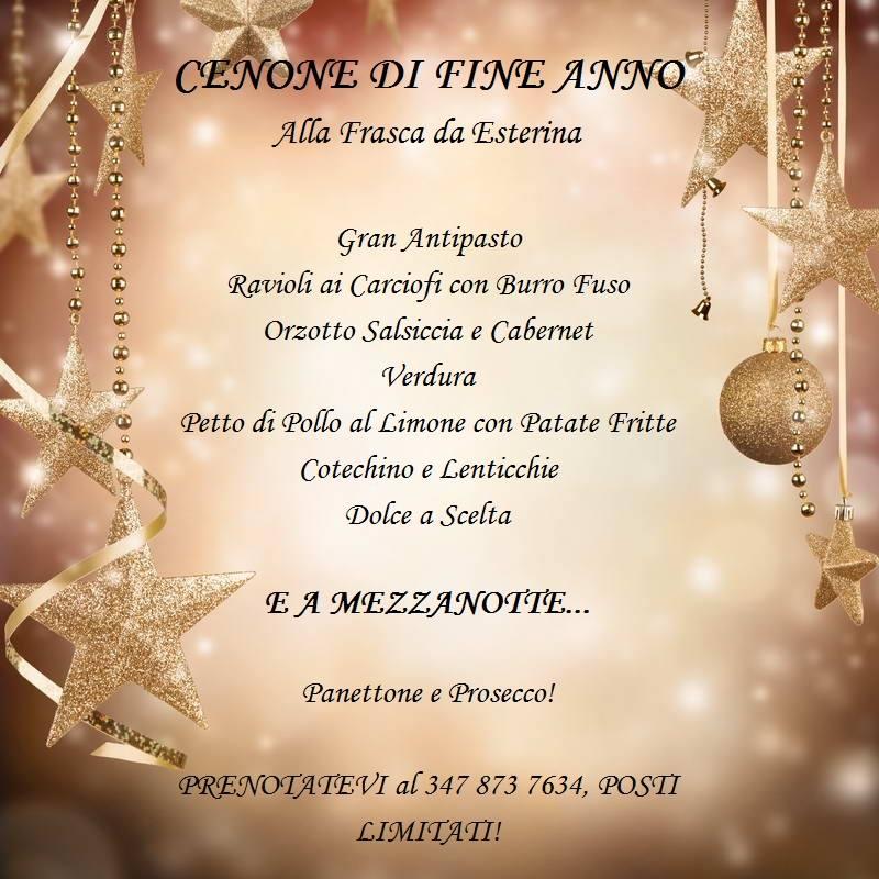 Menu at Frasca da Esterina restaurant, Togliano