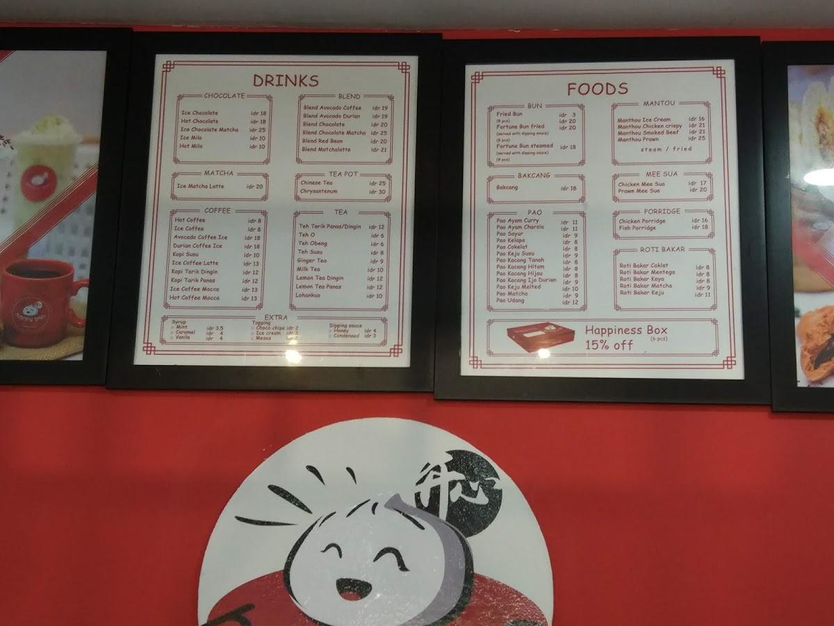 Menu at Happy Pao cafe, Batam, Batam centre