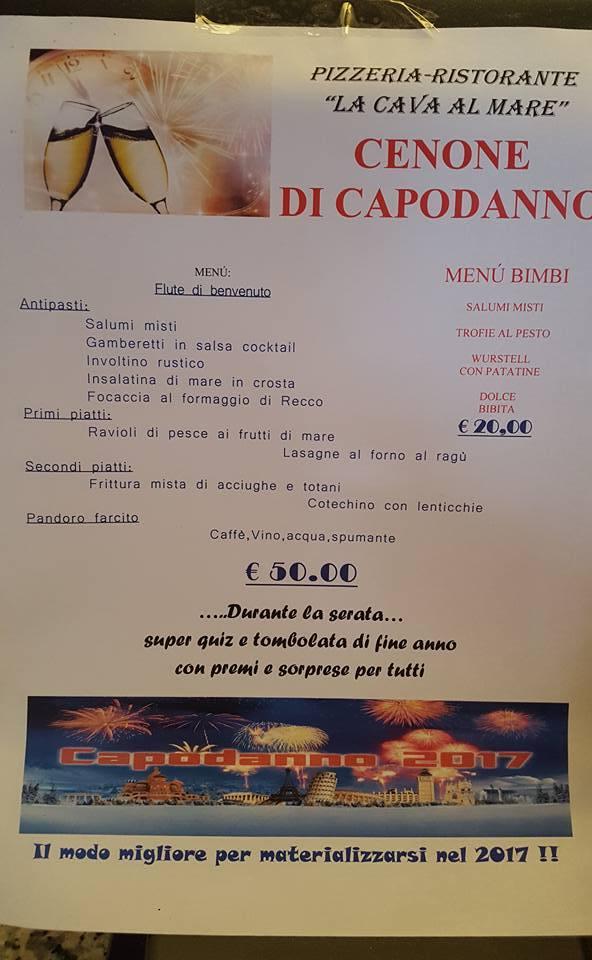 Menu at La Cava pizzeria, Rapallo
