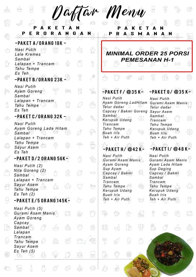 Menu at Ayam Trancam restaurant, Purwomartani