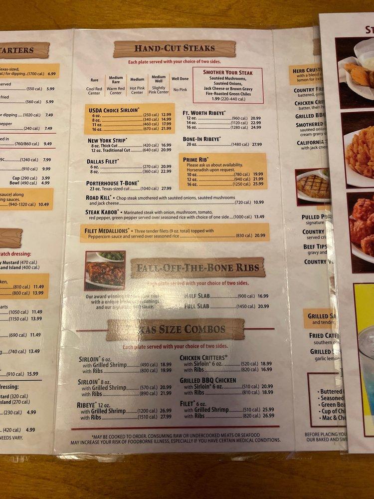 Menu at Texas Roadhouse BBQ, Gilbert, S Power Rd