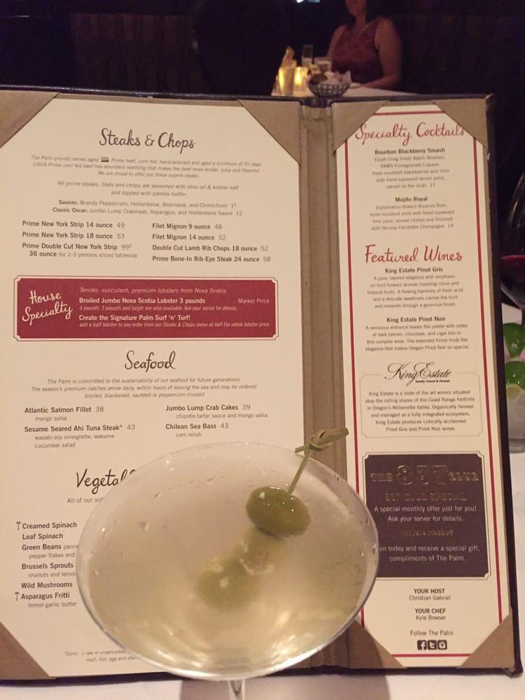 Menu at The Palm - Orlando steakhouse, Orlando