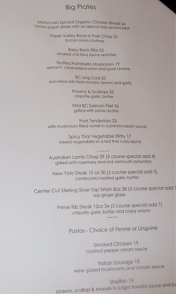 Menu at 21 Steps Kitchen + Bar, Whistler