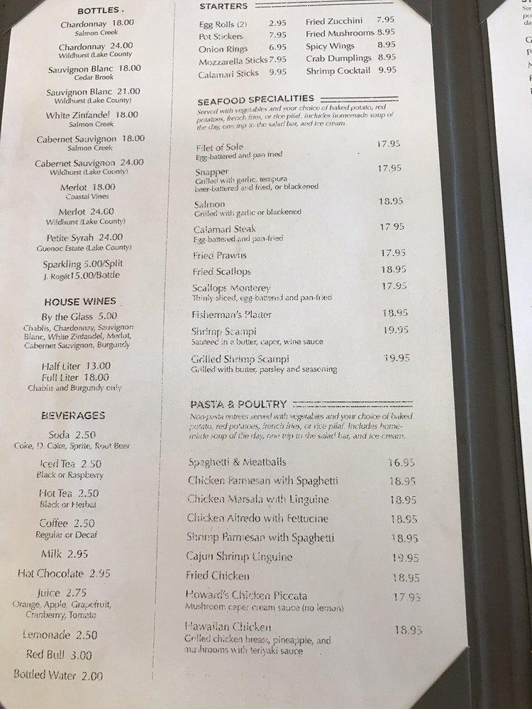 Menu at Highlands Bar and Grill, Clearlake