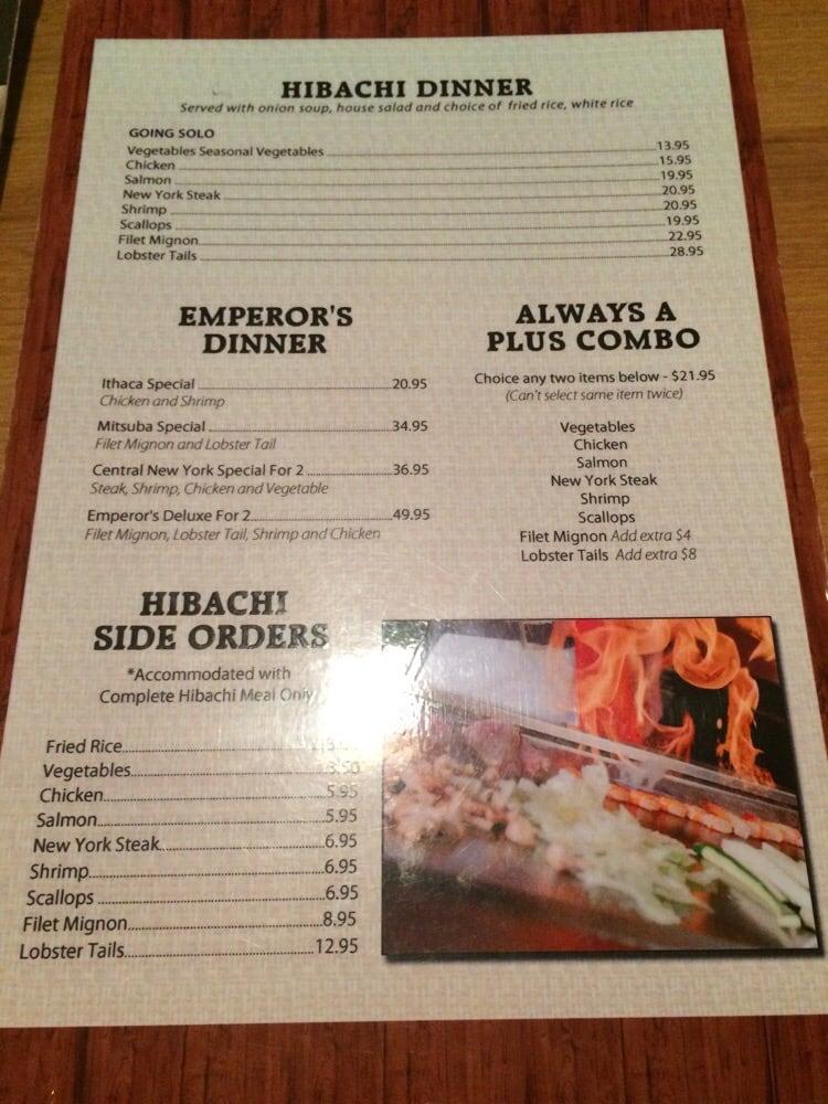 Menu at Sumo Japanese Sushi And Hibachi Grill restaurant, Ithaca