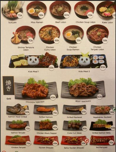Menu at Genki Sushi Puri Indah mall restaurant, West Jakarta