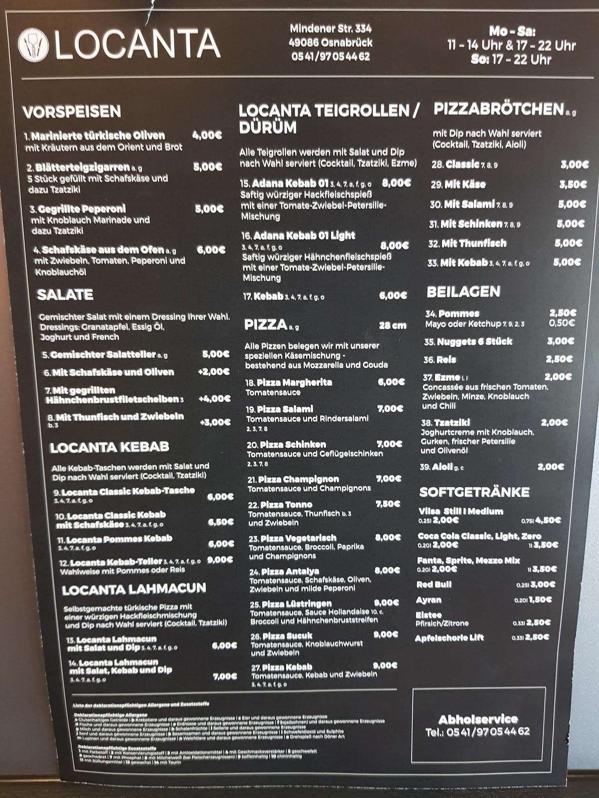 Speisekarte von Locanta Osnabrück - Türkische Spezialitäten restaurant ...