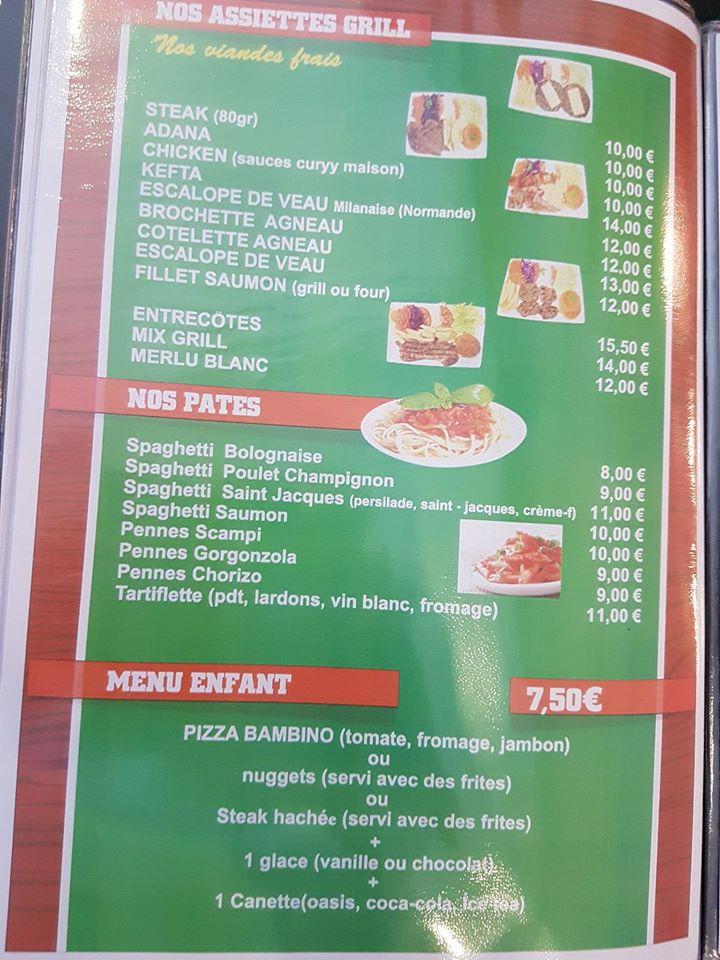 Menu au Restaurant Le Château, Montmirail