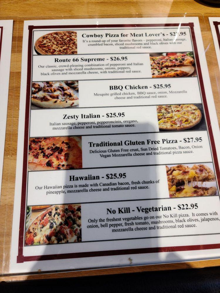 Menu at Route 66 RoadRunner cafe, Seligman