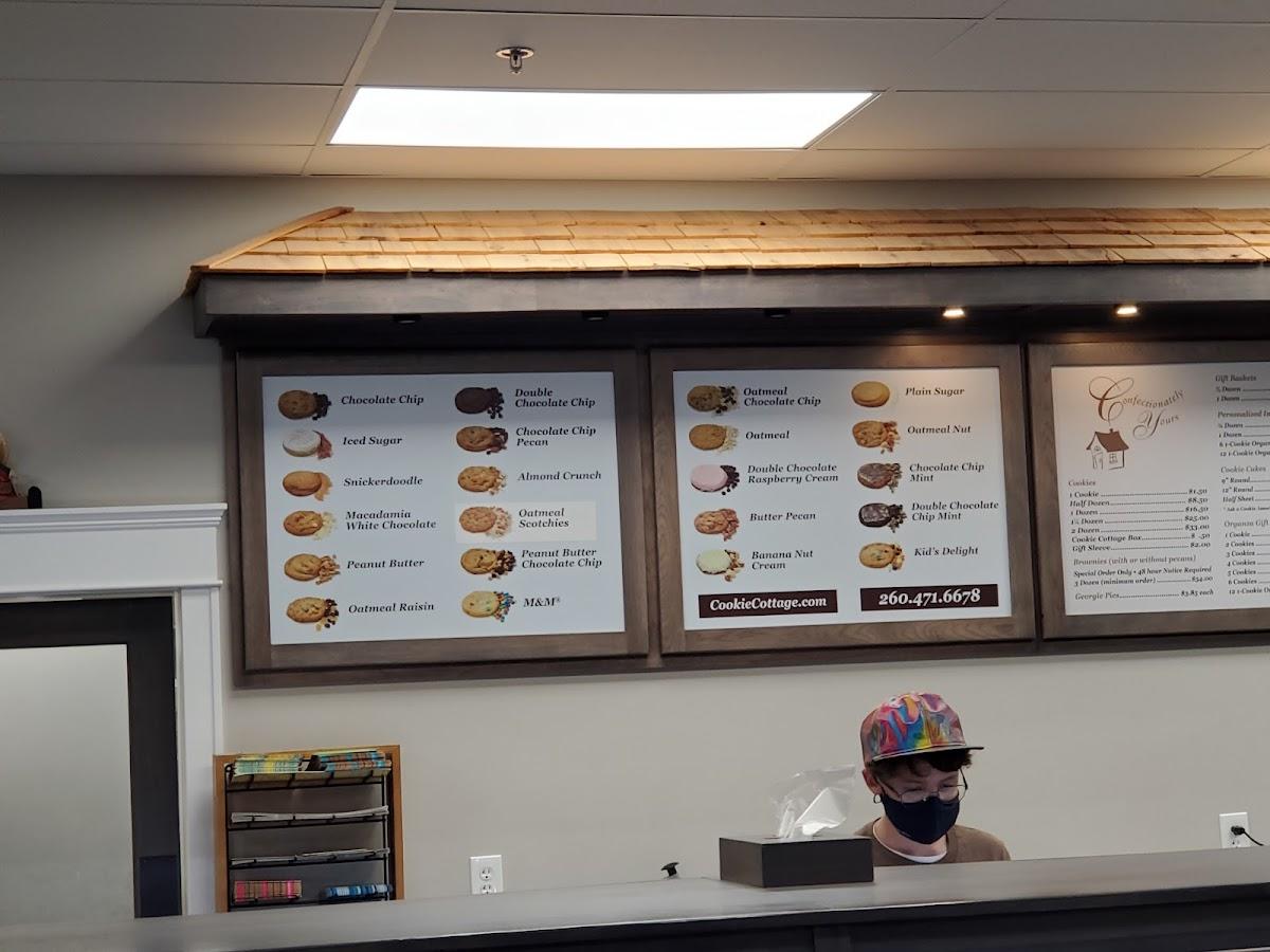 Menu at Cookie Cottage Inc cafe, Fort Wayne