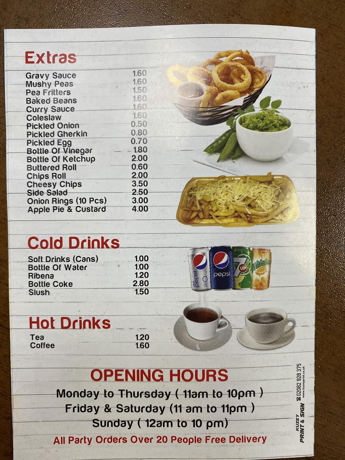Menu at Empire restaurant, Guildford