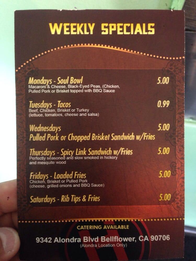 Menu at Hambones BBQ & PO Boys, Bellflower, Alondra Blvd