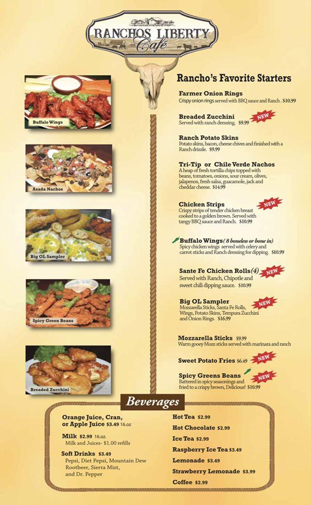 Menu at Rancho's Liberty Cafe, Bonadelle Ranchos-Madera Ranchos, Ave 12 ...