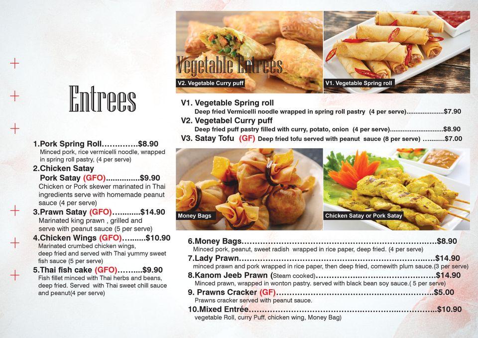 Menu at Thai Som Boon restaurant, Moss Vale