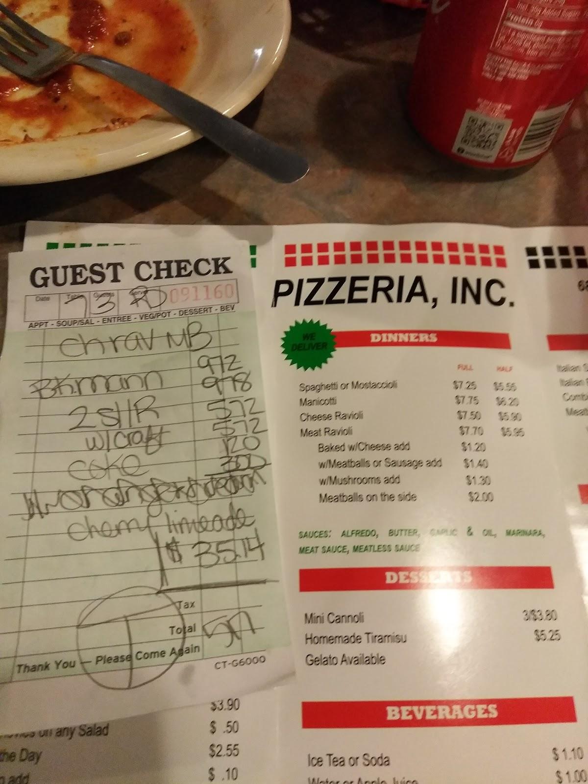 Menu at Villa Nova Stickney pizzeria, Stickney, W Pershing Rd