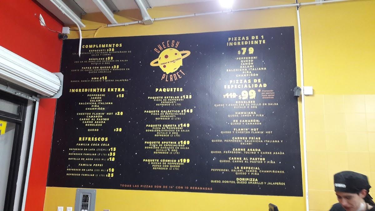Carta del restaurante Cheesy Planet, Chihuahua, C. San Miguel el Grande ...