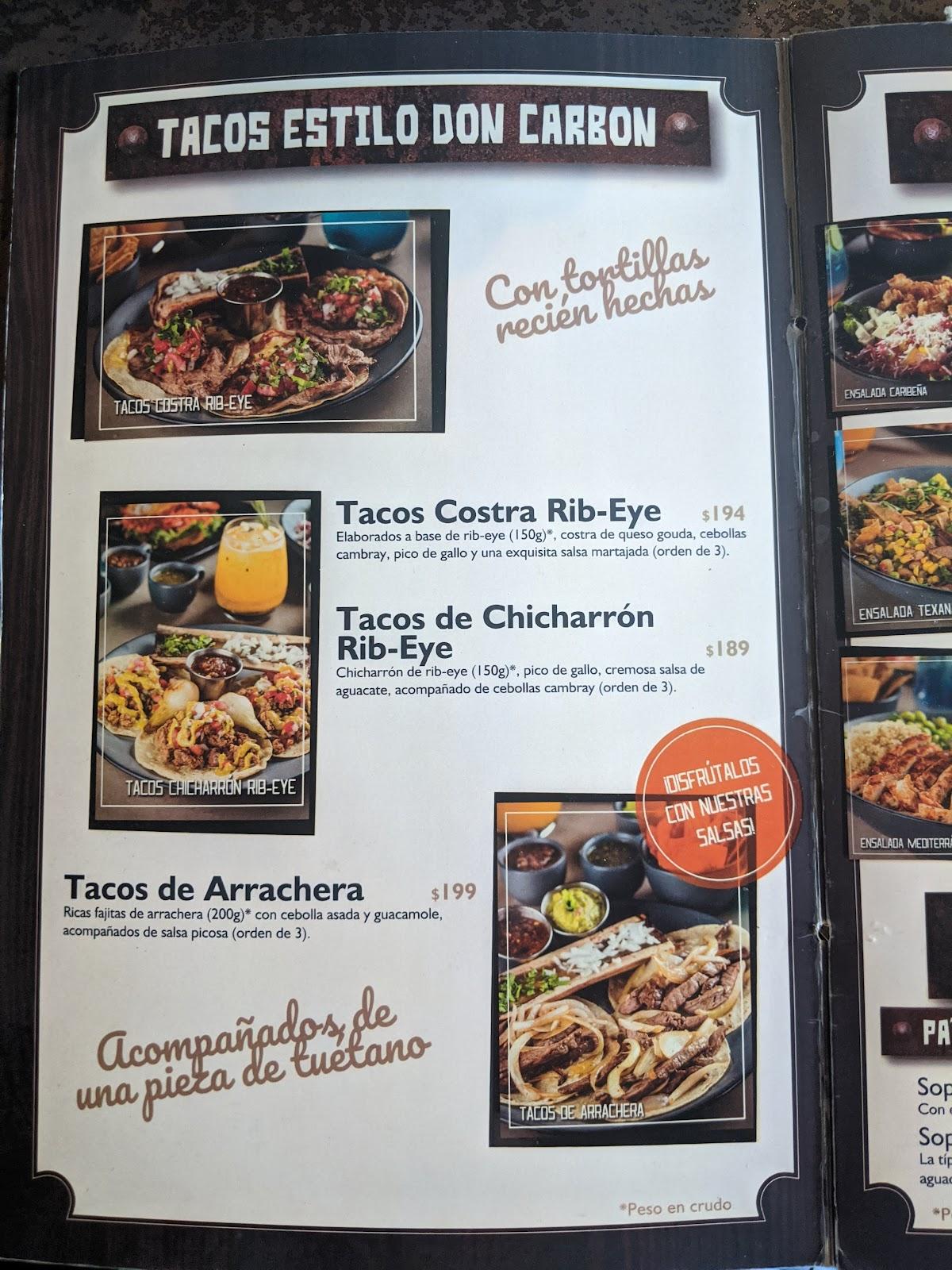 Carta del restaurante Don Carbón Guadalajara (Midtown), Guadalajara, Av ...