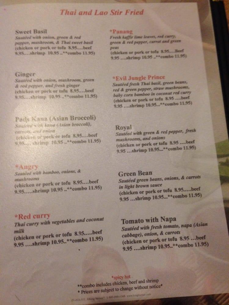 Menu at Fawn's Asian Cuisine restaurant, Des Moines