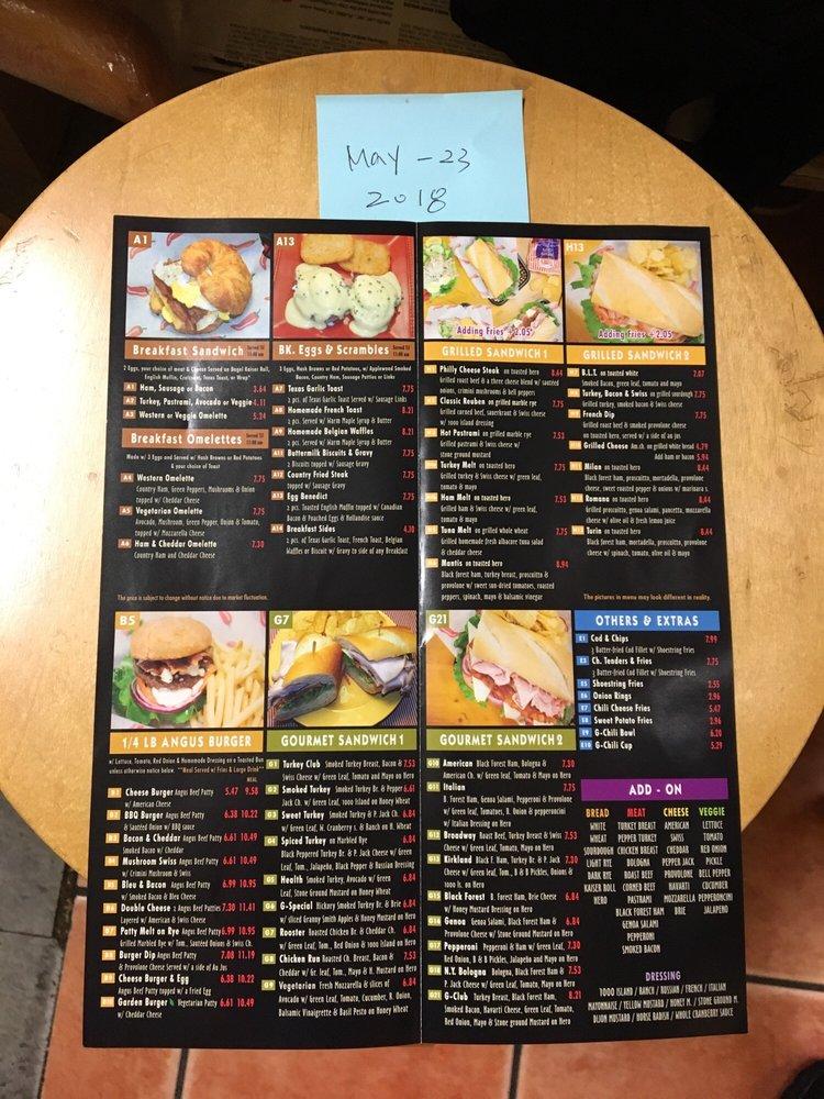 Menu at G Food Mart Deli restaurant, Kirkland