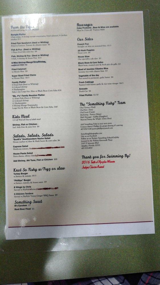 Menu at Something Fishy Apopka restaurant, Apopka, E Semoran Blvd A