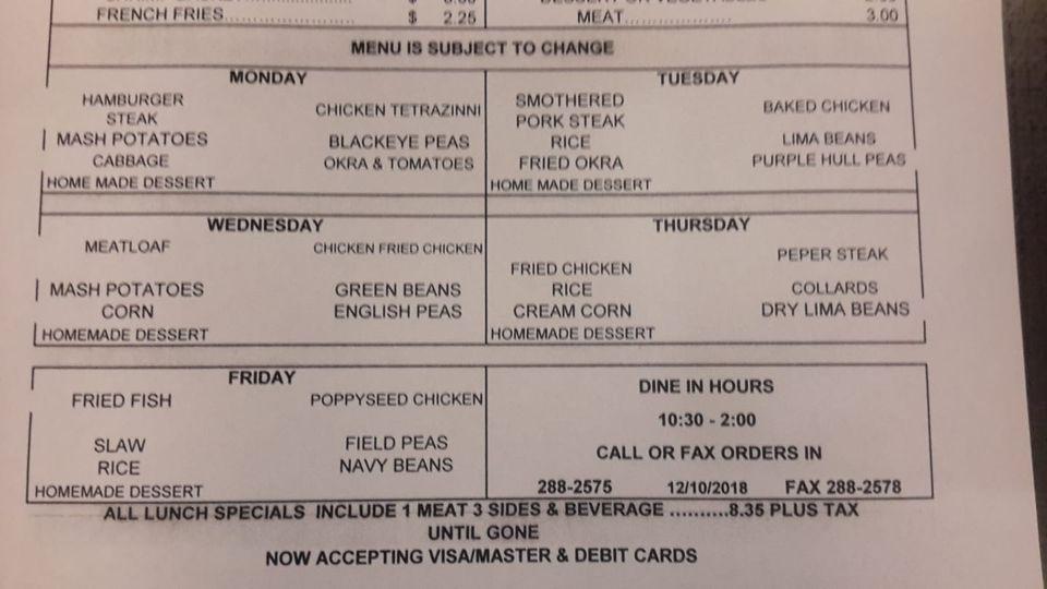 Menu at Stockyard Grill restaurant, Montgomery