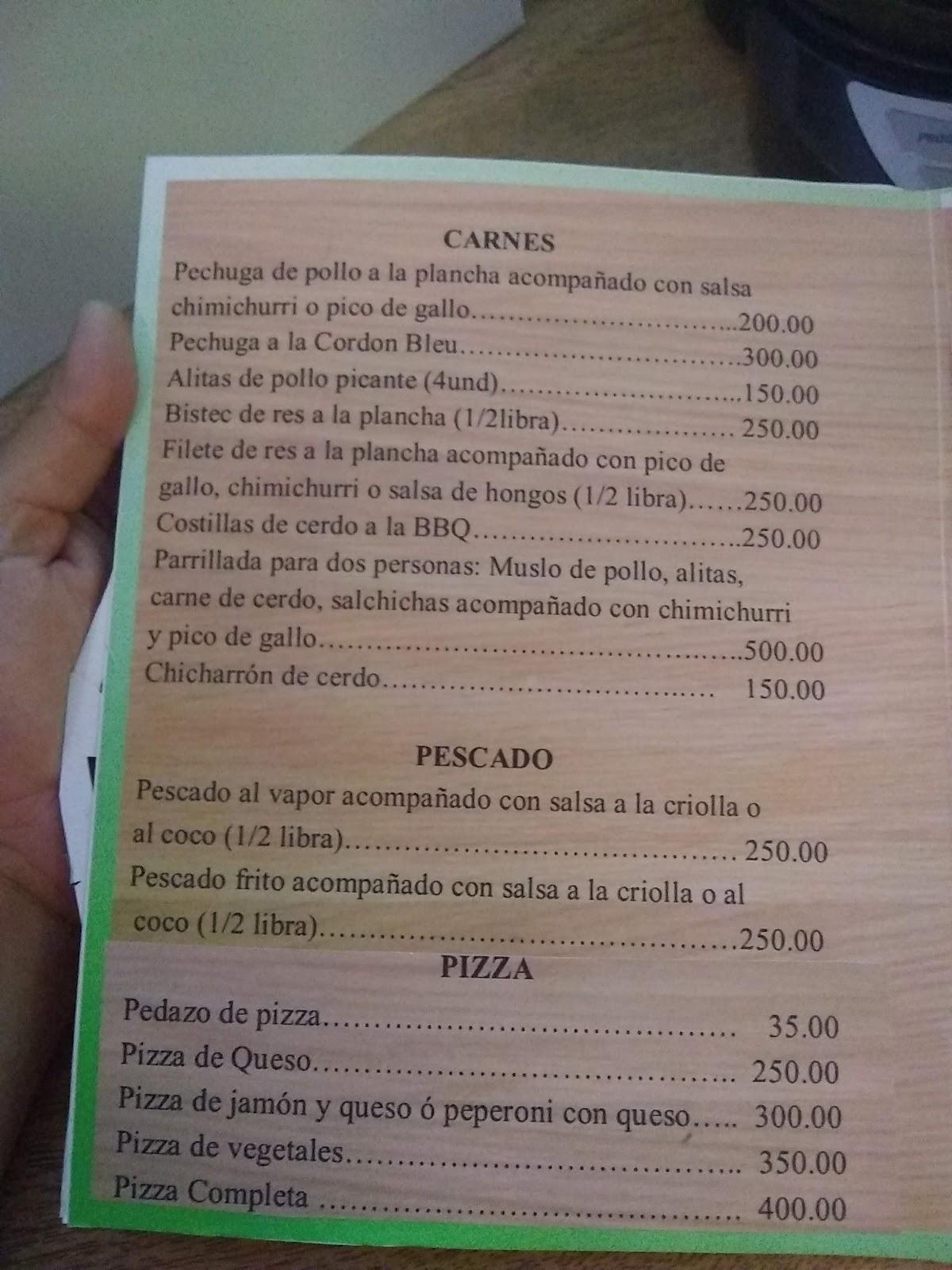 Menu at Santos Buffet restaurant, Santo Domingo Este