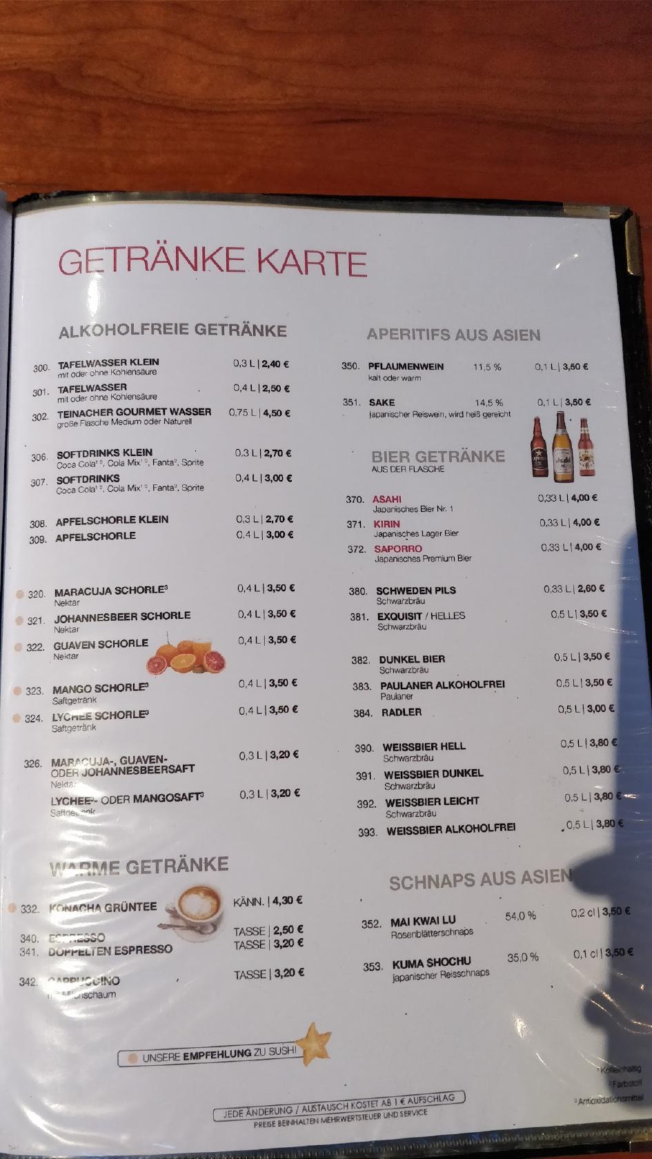 Speisekarte von KIGIKU Japan Restaurant, Augsburg