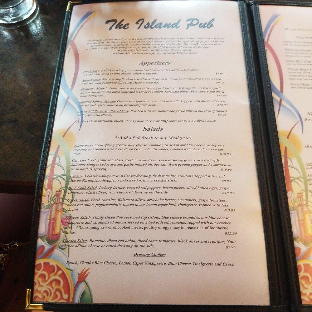 Menu at The Island Pub, Juneau, 2nd St