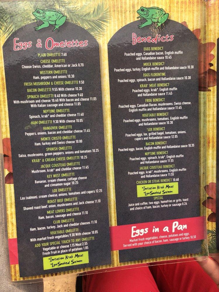 Menu at Frog Pond restaurant, Saint Pete Beach