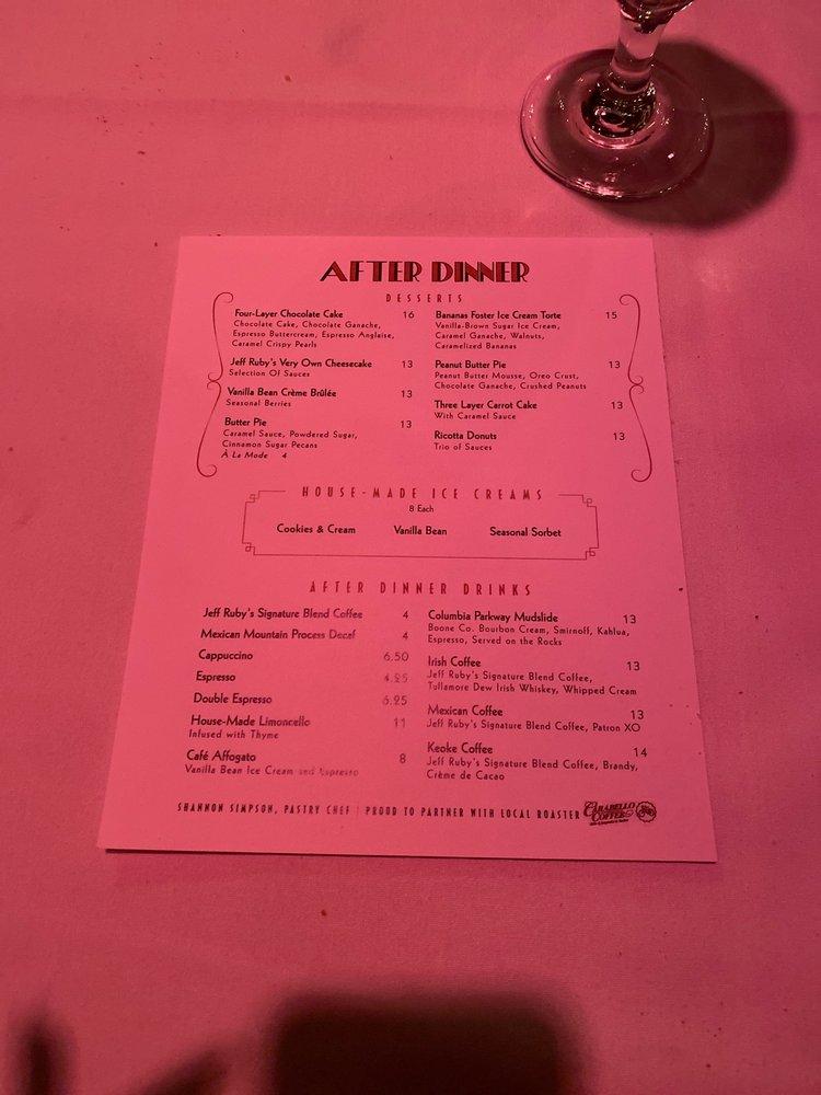 Menu at The Precinct By Jeff Ruby steakhouse, Cincinnati