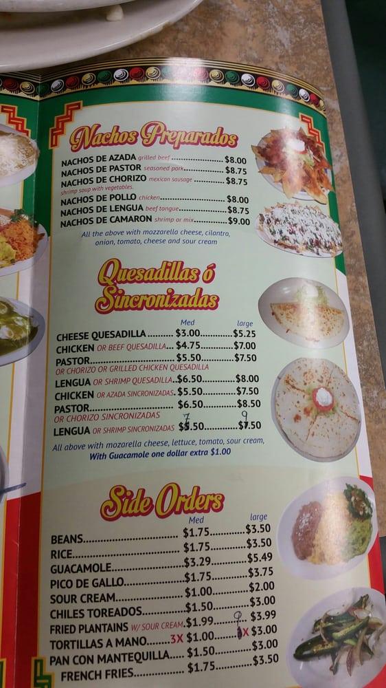 Menu at Mi Antojo Mexican Restaurant Conway, New Bedford, 113 Conway St