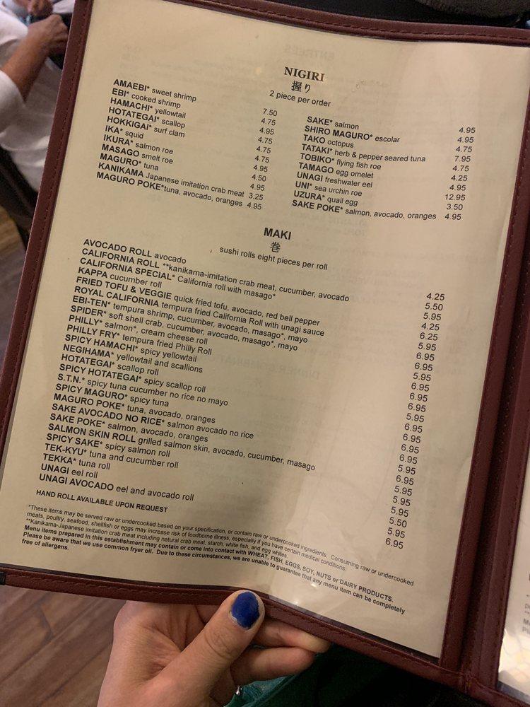 Menu at Suehiro Japanese Restaurant, Grand Junction, 541 Main St
