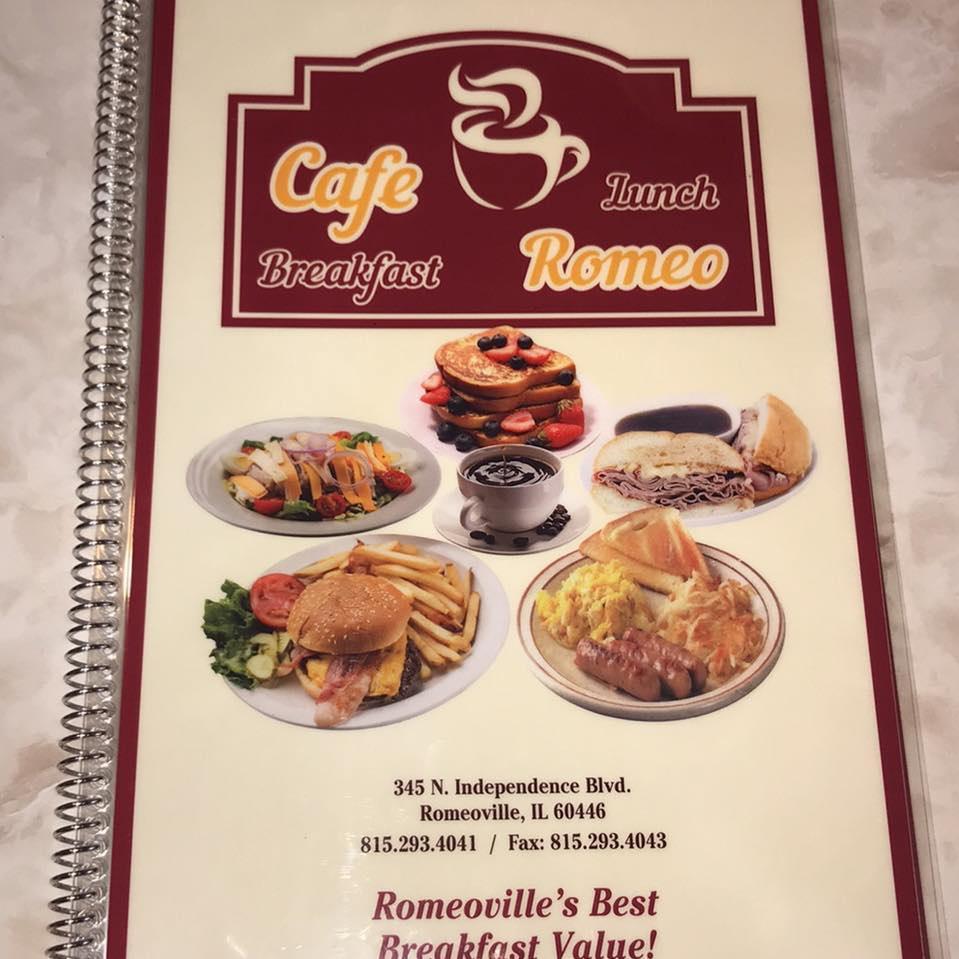 Menu at Cafe Romeo, Romeoville