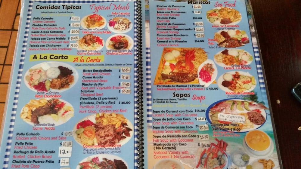 Menu at Casa Honduras Restaurant #1, New Orleans, Crowder Blvd
