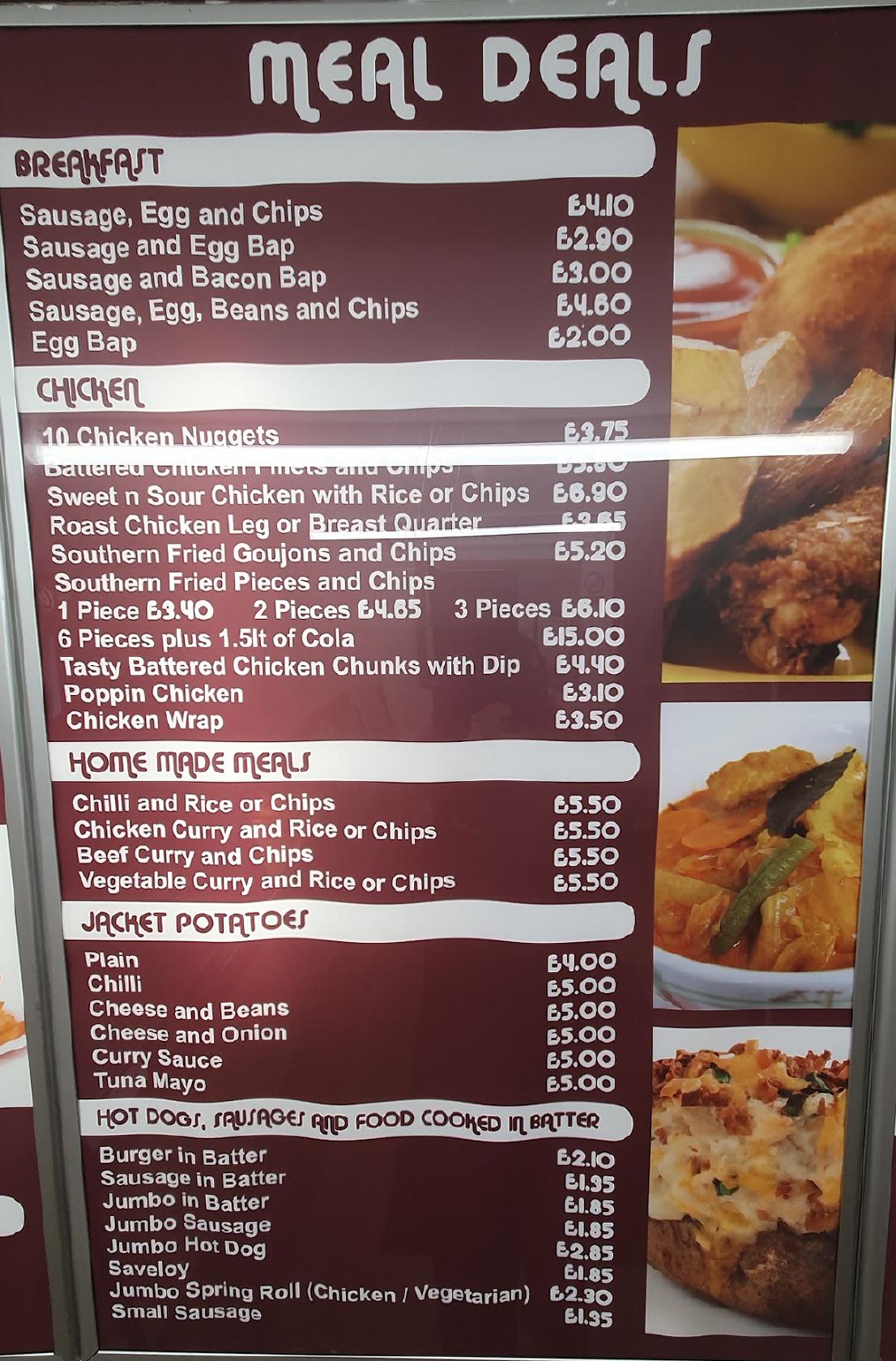 Menu at Chef's Choice restaurant, Crediton